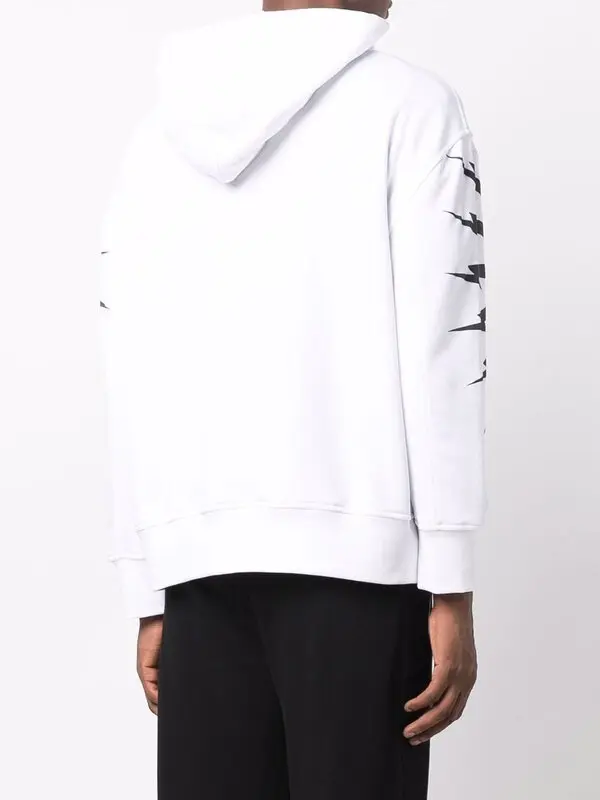 Neil Barrett Thunderbolt Print Hoodie - White