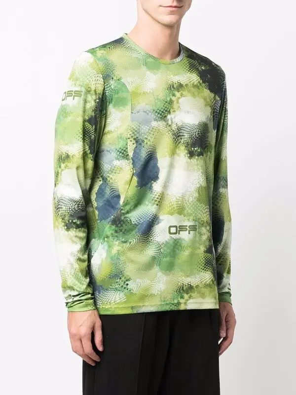 Off-White Abstract Print Long-sleeved T-shirt