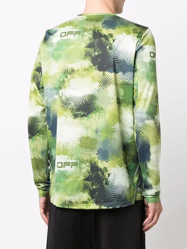 Off-White Abstract Print Long-sleeved T-shirt