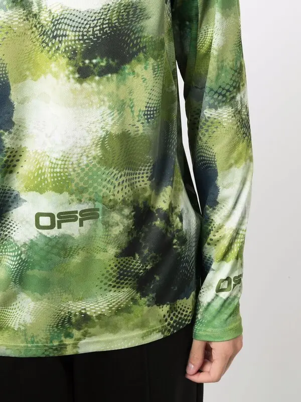 Off-White Abstract Print Long-sleeved T-shirt