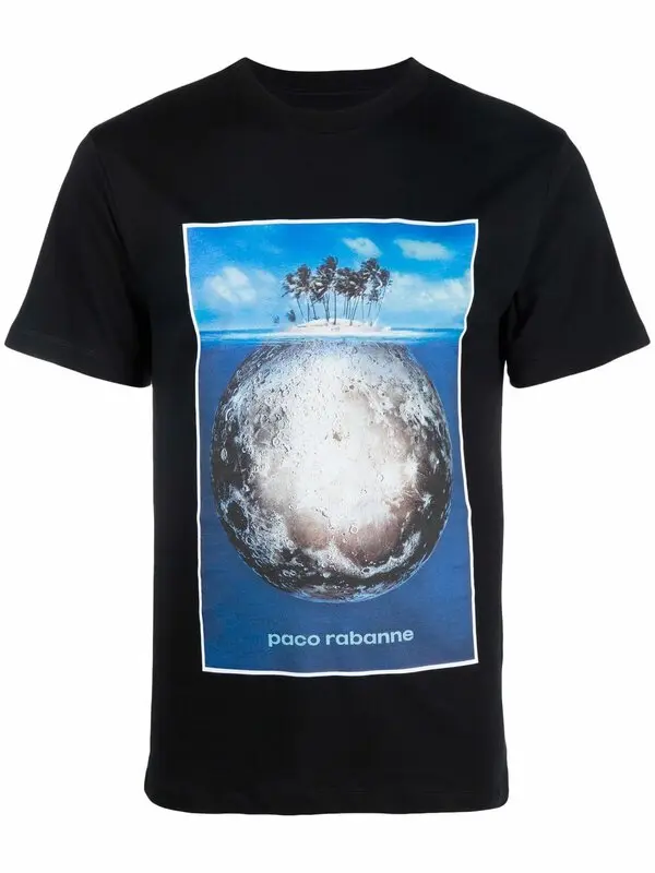 Rabanne Logo-print T-shirt - Black