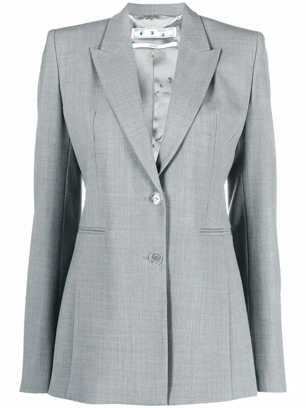 Off-White Text-print Tailored Blazer