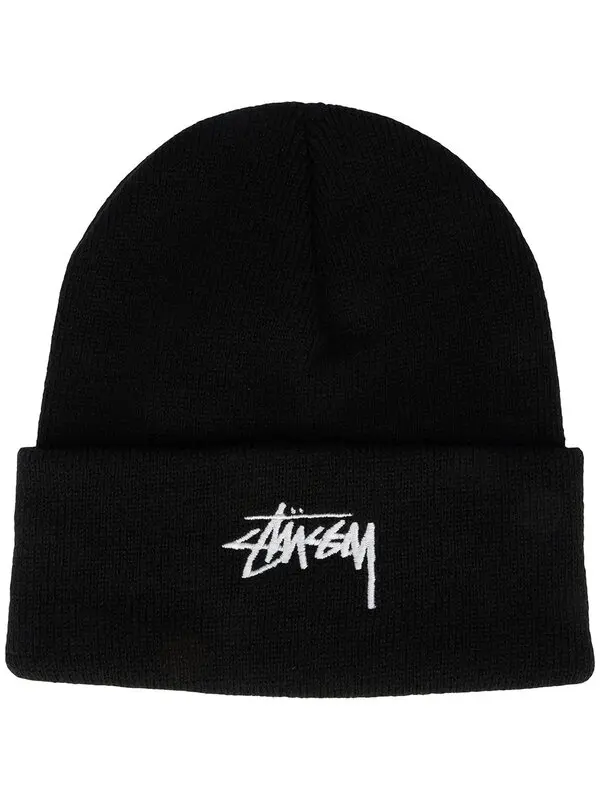 StÜssy Stock Cuff Knitted Beanie - Black