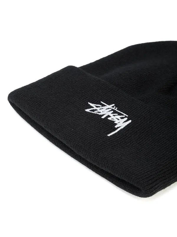 StÜssy Stock Cuff Knitted Beanie - Black