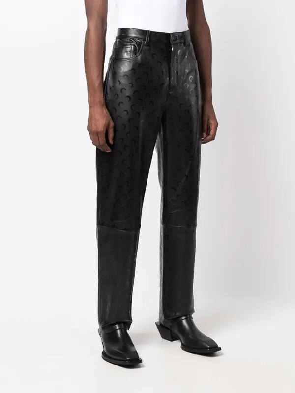 MARINE SERRE Crescent-moon Print Trousers