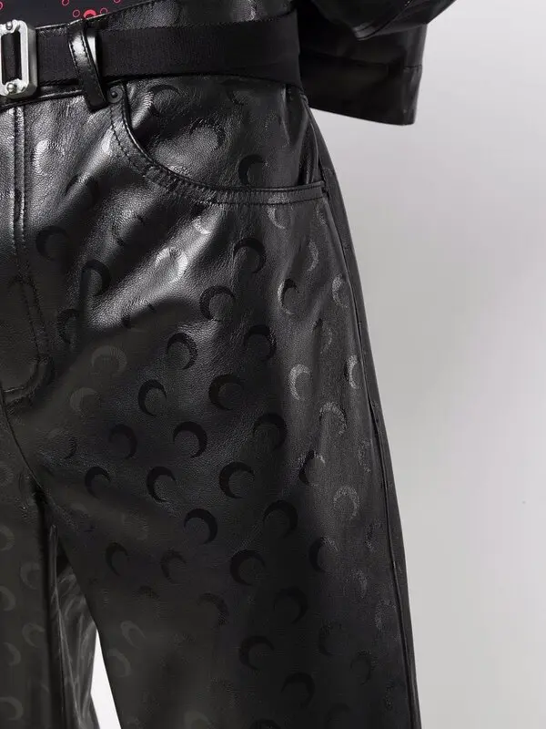 MARINE SERRE Crescent-moon Print Trousers