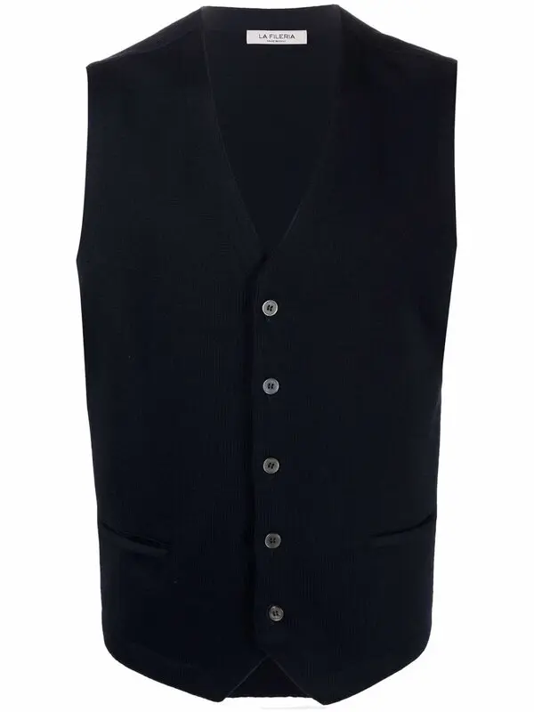 FILERIA Knitted Sweater Vest - Blue