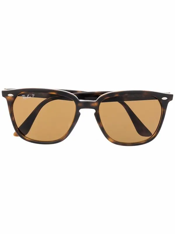 Ray-ban Tortoiseshell-effect Square Sunglasses - Brown