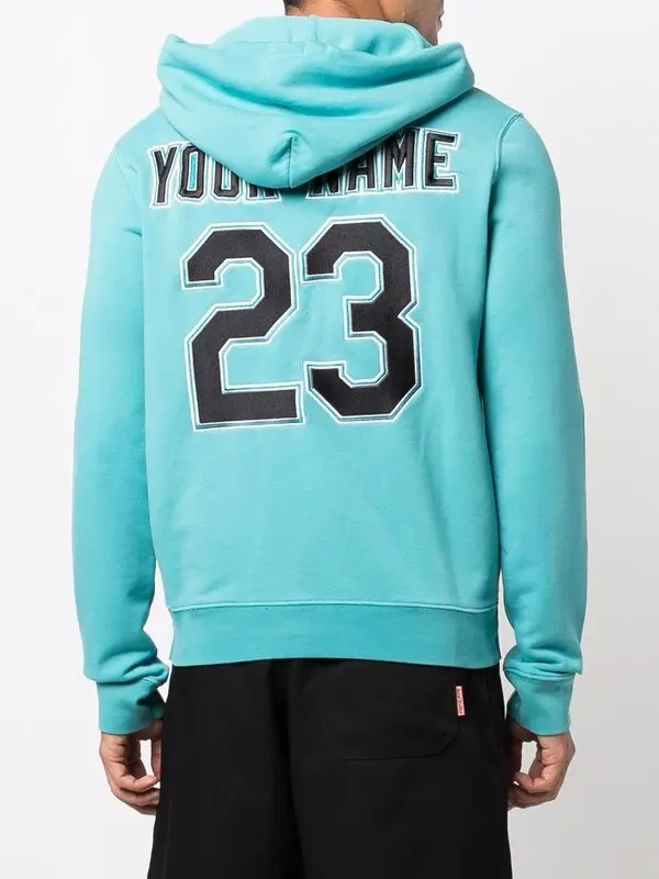 Off-White X Mlb Florida Marlins Logo-print Hoodie - Blue