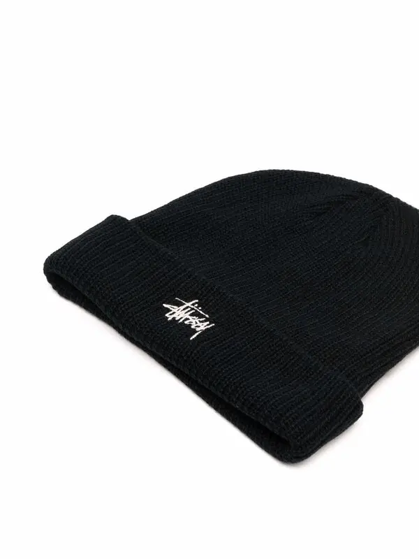 StÜssy Embroidered Logo Beanie - Black