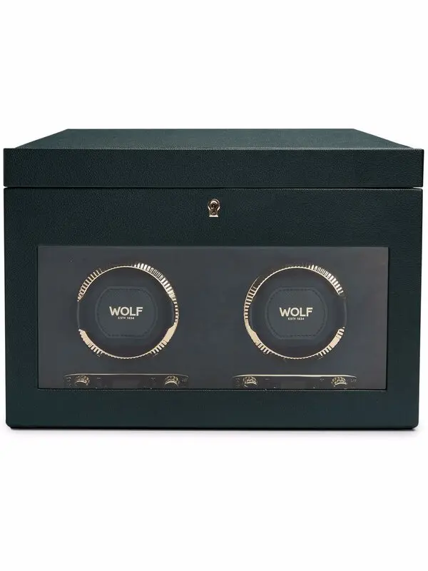 Wolf Double Watch Winder - Green