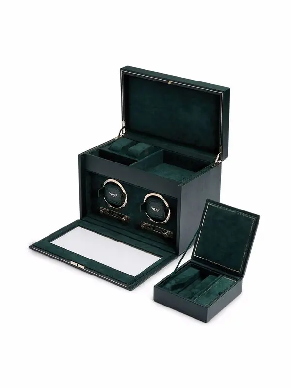 Wolf Double Watch Winder - Green