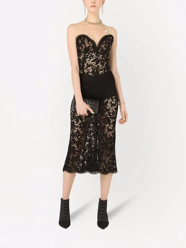 Dolce & Gabbana Sleeveless Tulle Midi Dress