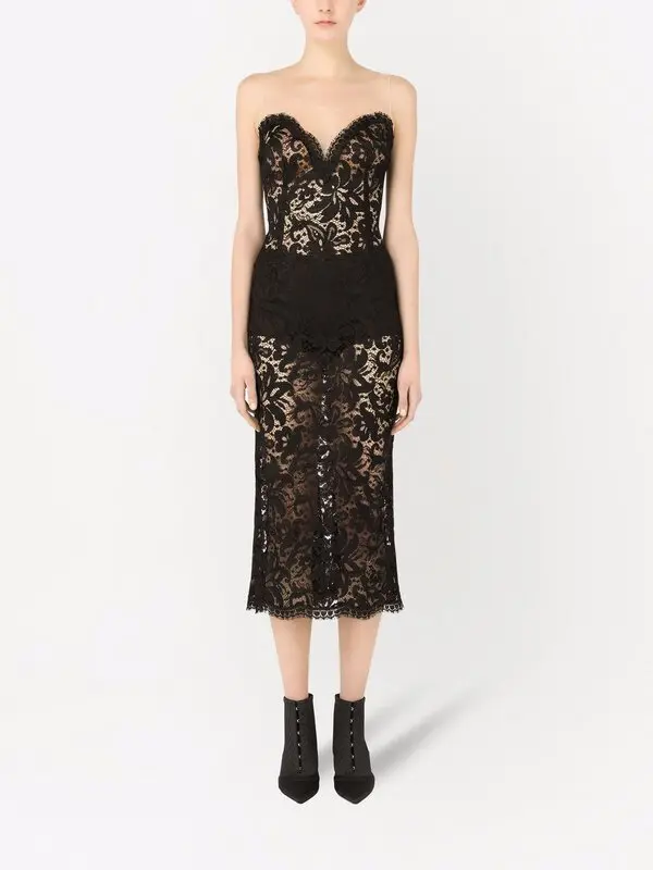 Dolce & Gabbana Sleeveless Tulle Midi Dress