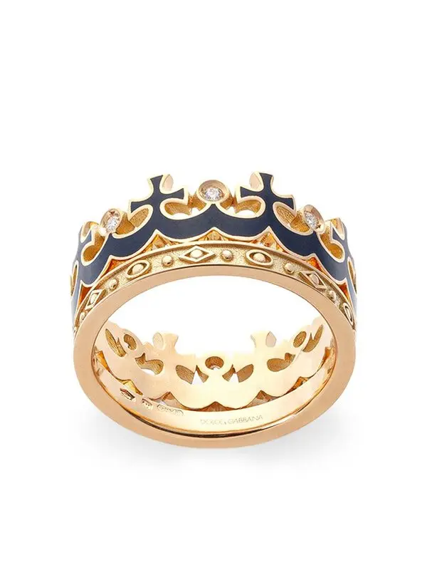 Dolce & Gabbana 18k Yellow And Diamond Royal Ring - Gold