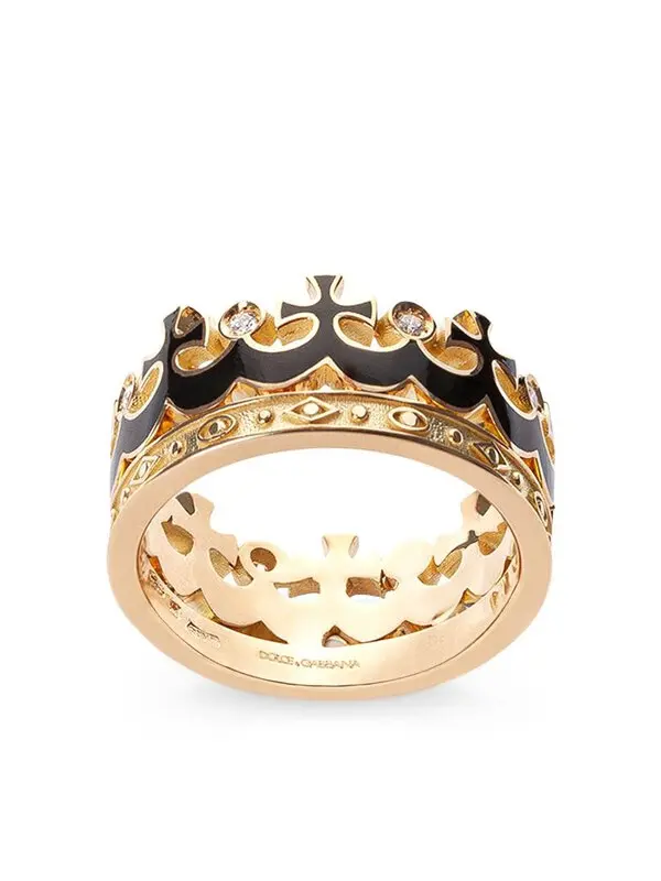 Dolce & Gabbana 18k Yellow And Diamond Royal Ring - Gold