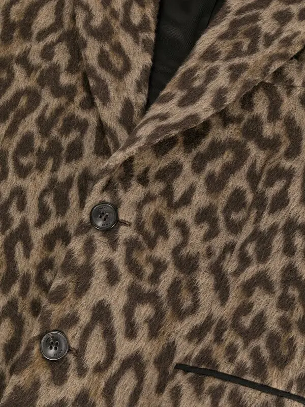 Amiri Brushed Leopard-print Single-breasted Coat