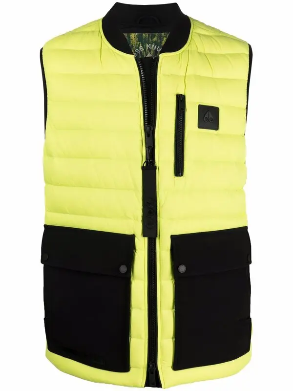 Moose Knuckles Logo-patch Padded Gilet - Yellow