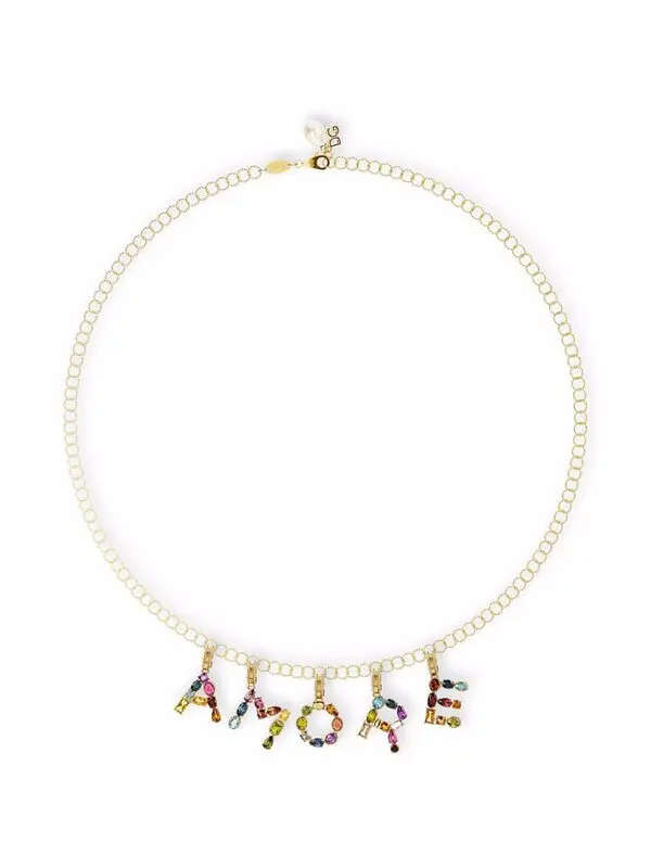 Dolce & Gabbana Rainbow Alphabet B Multi-stone Pendant