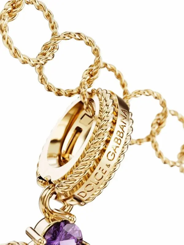 Dolce & Gabbana Rainbow Alphabet B Multi-stone Pendant