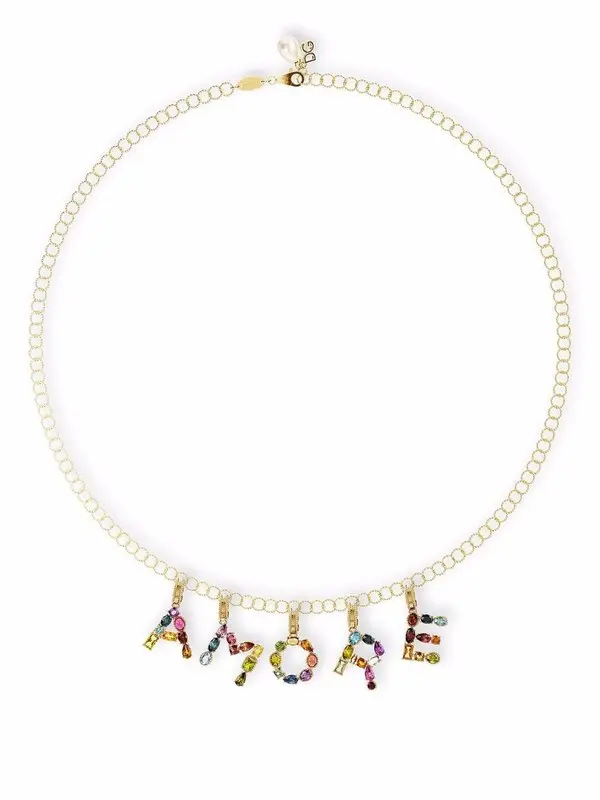 Dolce & Gabbana Rainbow Alphabet M Multi-stone Pendant
