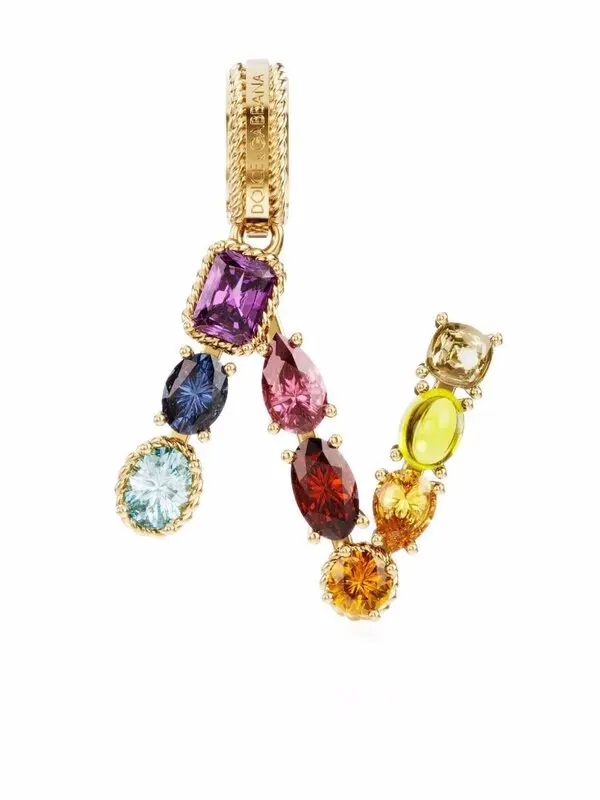 Dolce & Gabbana Rainbow N 18kt Yellow Multi-stone Pendant - Gold