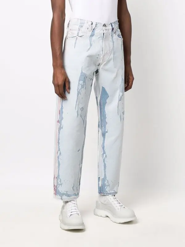 DIESEL® Peel-off Effect Straight-leg Jeans