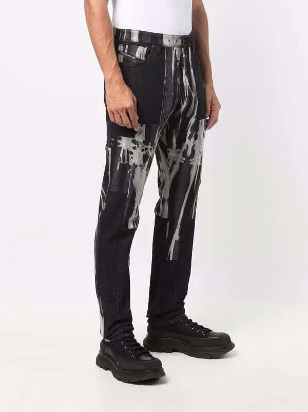 DIESEL® D-kras Slim-fit Jeans With Graphic Print