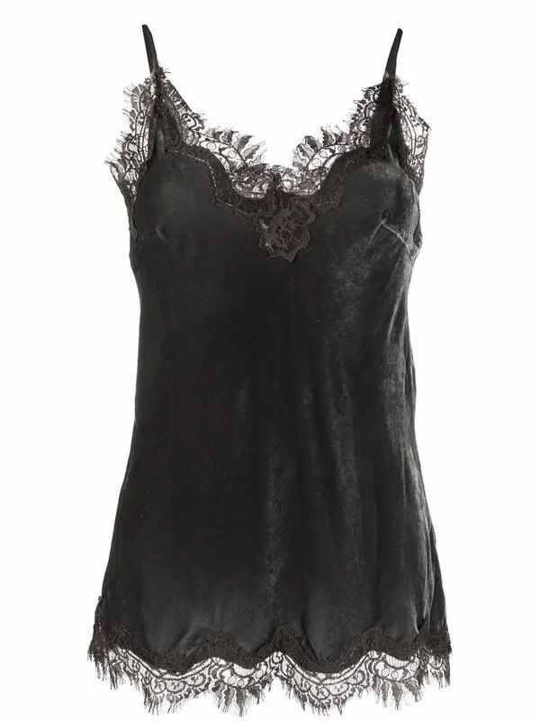 Gold Hawk Lace-trim Camisole Top