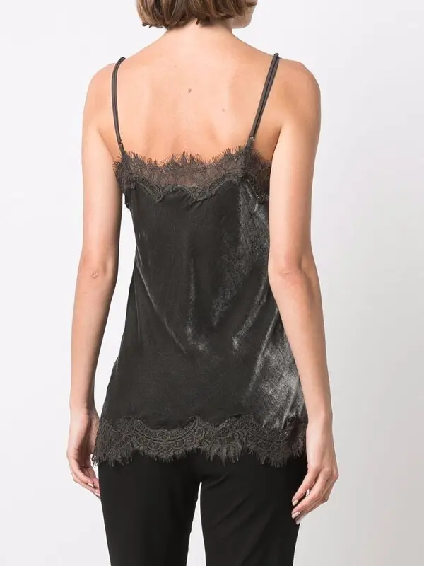 Gold Hawk Lace-trim Camisole Top