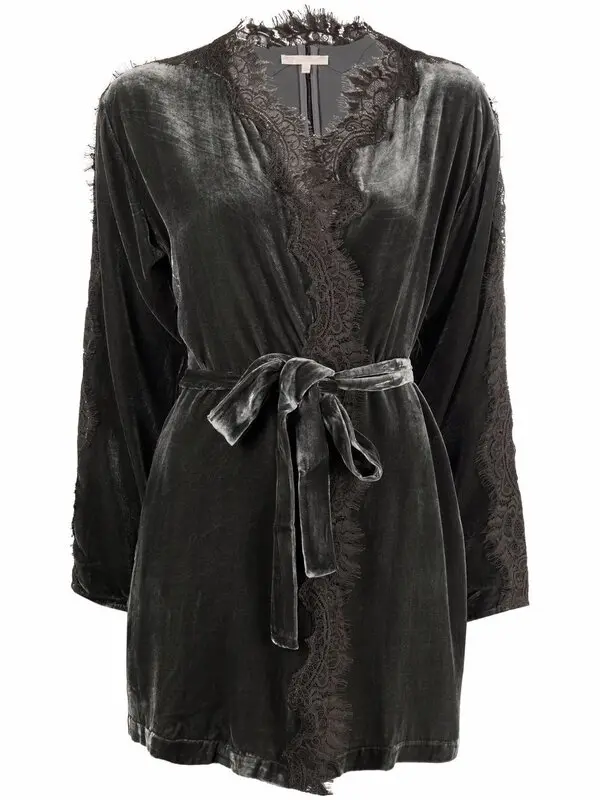 Gold Hawk Lace-trimmed Belted Coat