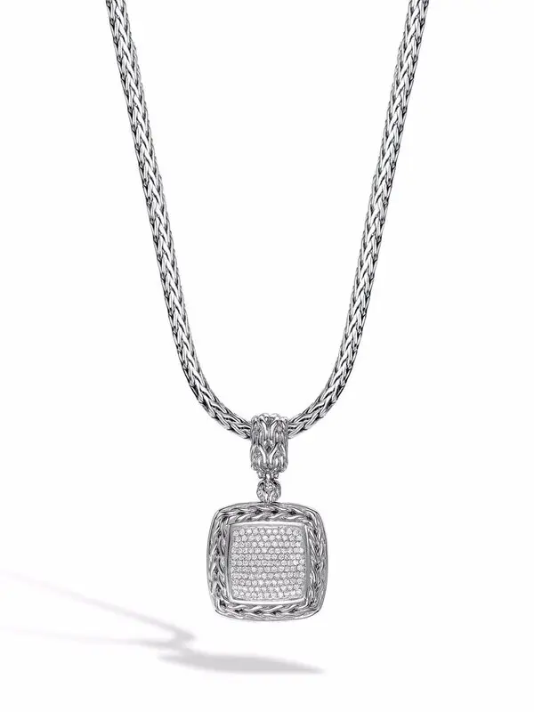 John Hardy Classic Chain Medium Square Pendant - Silver