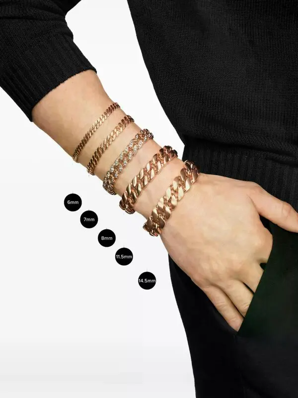 David Yurman 18kt Rose Gold Diamond Curb Chain Bracelet