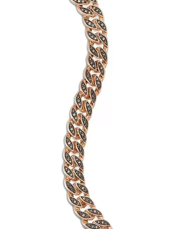 David Yurman 18kt Rose Gold Diamond Curb Chain Bracelet