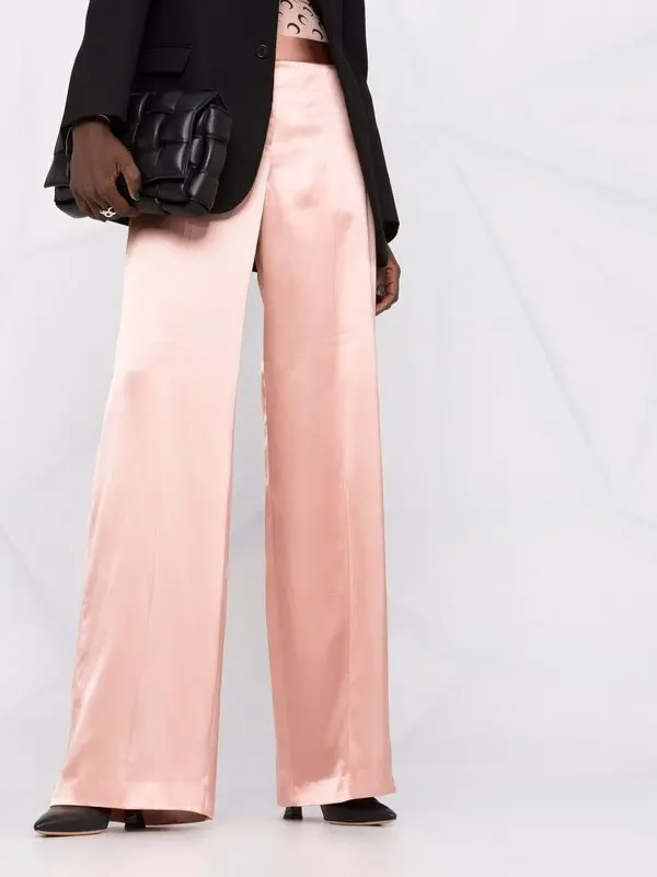 Alexander McQueen Satin-effect Wide-leg Trousers