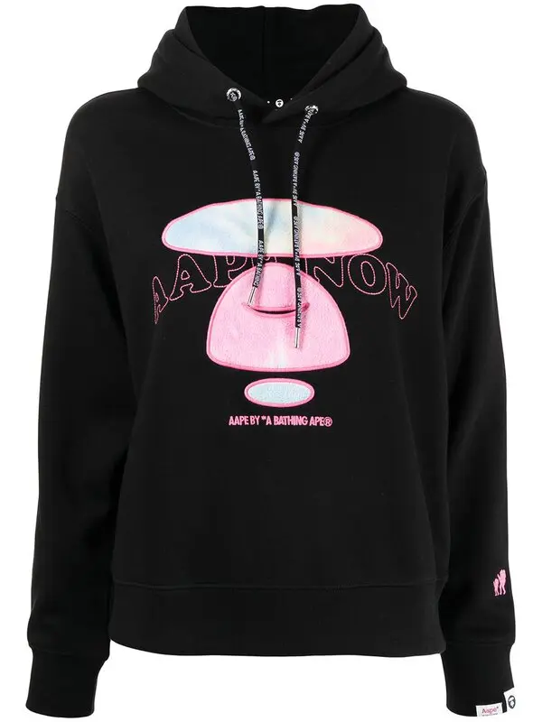 AAPE BY *A BATHING APE Moonface-embroidery Hoodie - Black