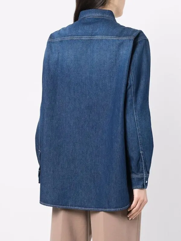 Closed X Leandra Medine Cohen Logo-patch Denim Shirt