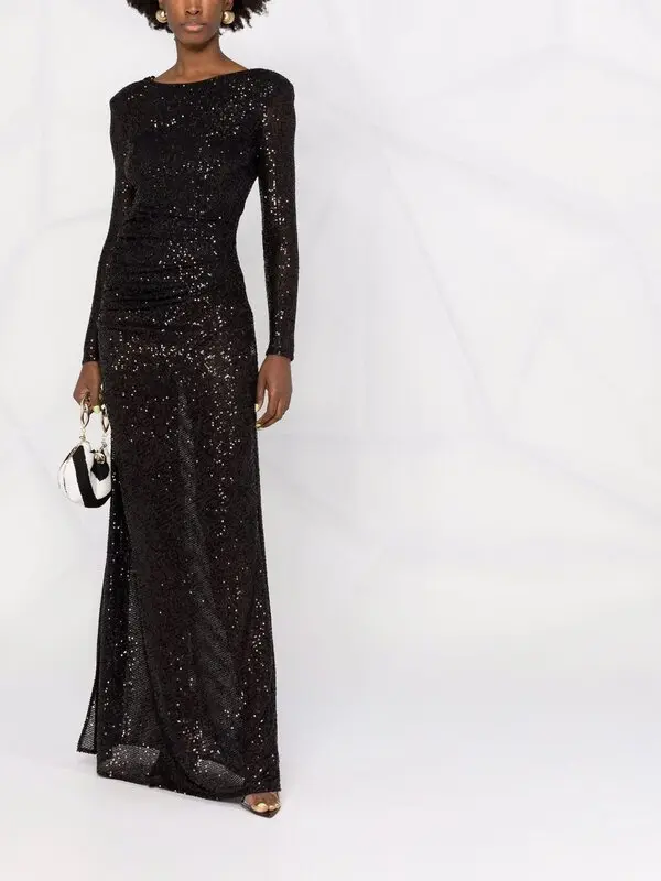 Elisabetta Franchi Sequined Slit Back Grown