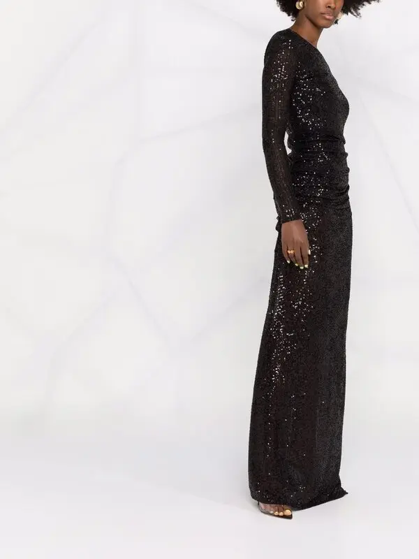 Elisabetta Franchi Sequined Slit Back Grown