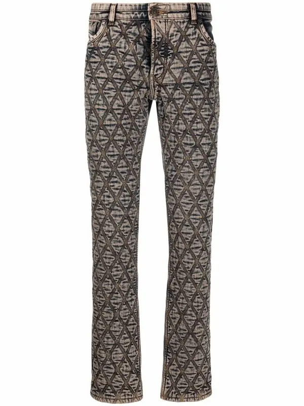 DIESEL® Diamond Embroidered Slim Fit Jeans - Blue