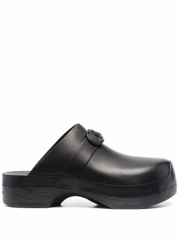 FERRAGAMO Gancini Clogs - Black