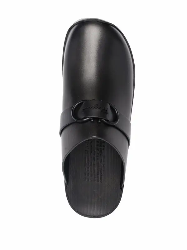 FERRAGAMO Gancini Clogs - Black