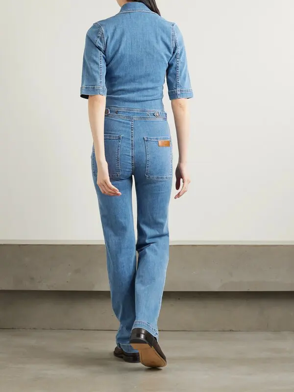 RIVET UTILITY Rowdy Stretch-denim Jumpsuit