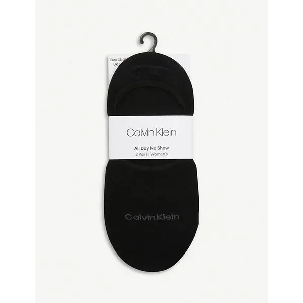 Calvin Klein Cotton-blend No-show Socks Pack Of Two - 00 Black