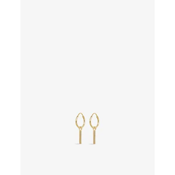 ANNA + NINA Ingot Ring 14ct -plated Silver Hoop
