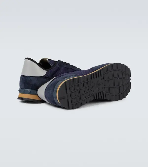 Valentino Garavani Rockrunner Suede-trimmed Sneakers