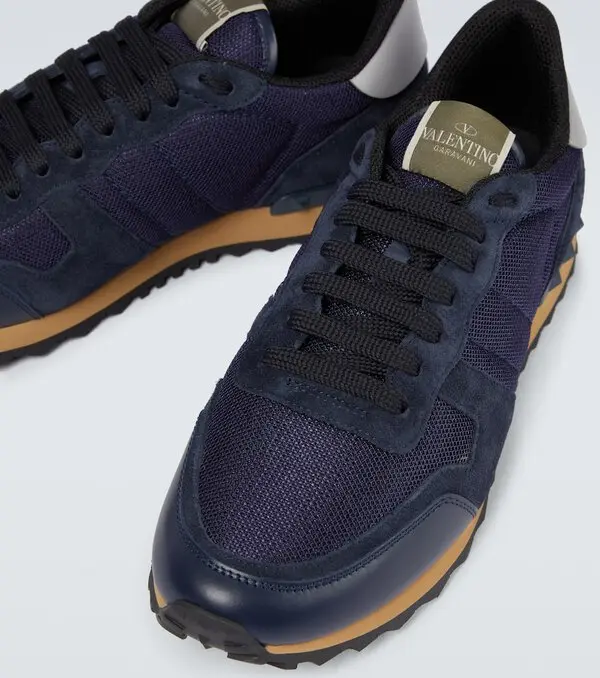 Valentino Garavani Rockrunner Suede-trimmed Sneakers