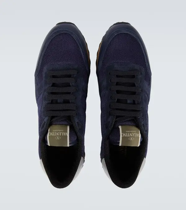 Valentino Garavani Rockrunner Suede-trimmed Sneakers