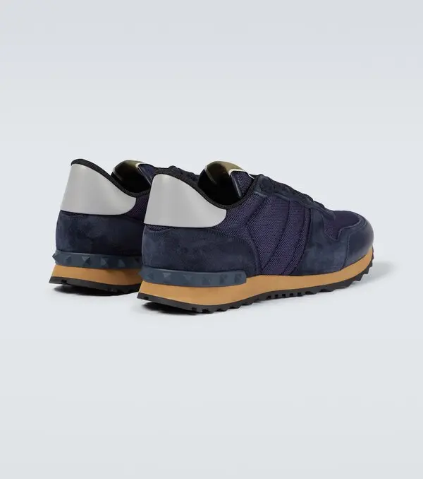 Valentino Garavani Rockrunner Suede-trimmed Sneakers