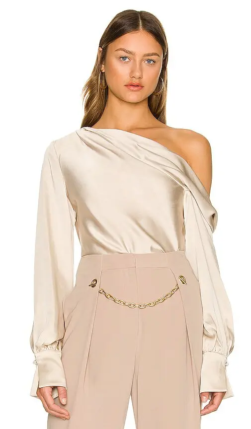 Simkhai Alice One Shoulder Top - Champagne